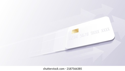 White Blank Chip Card Mockup Bank Stock Vector (Royalty Free ...
