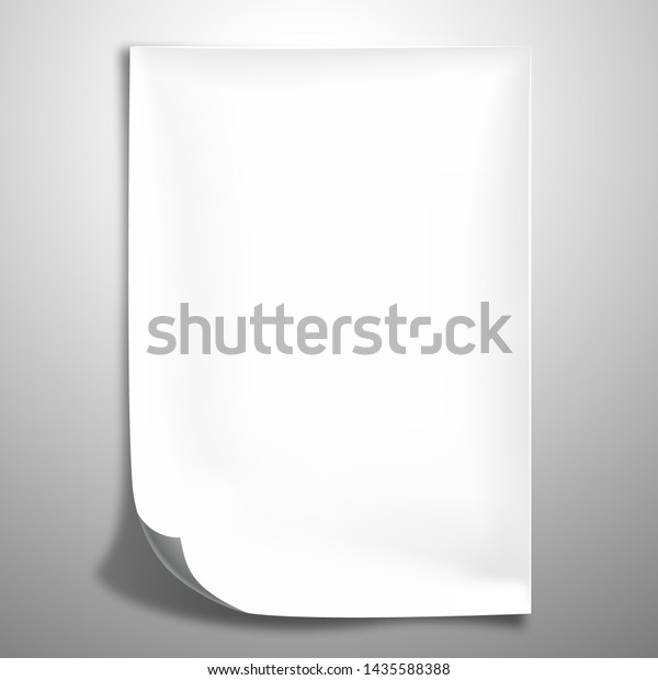 White Blank Concave Sheet Paper Top Stock Vector (Royalty Free) 1435588388