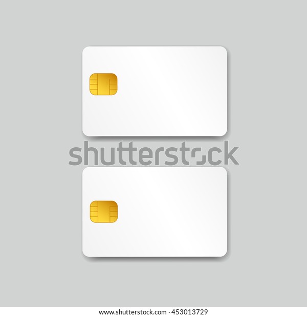 White Blank Credit Card Smart Card Stock Vector (Royalty Free ...