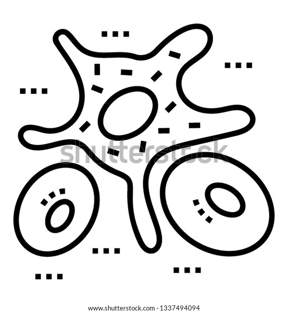 White Blood Cells Line Vector Icon Stock Vector (Royalty Free ...