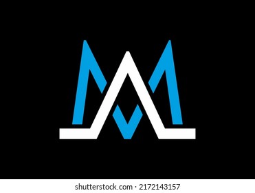 White Blue Color Ma Initial Design Stock Vector (Royalty Free ...