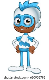 White Blue Superhero Character Stock Vector (Royalty Free) 680938792 ...