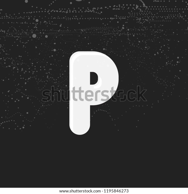 White Bold Letter P Round Soft Stock Vector (Royalty Free) 1195846273 ...
