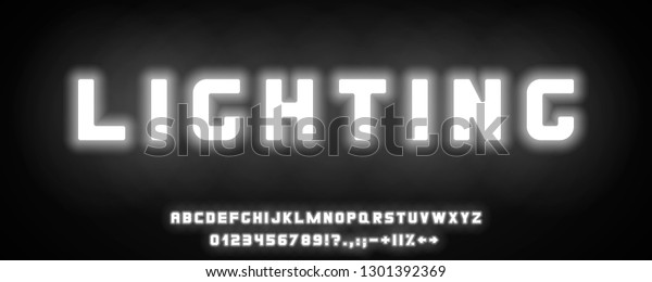 White Bold Luminous Font Stock Vector (Royalty Free) 1301392369 ...