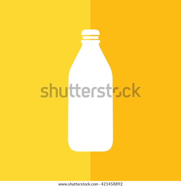 White Bottle Icon Vector Illustration Yellow Stock Vector (Royalty Free ...
