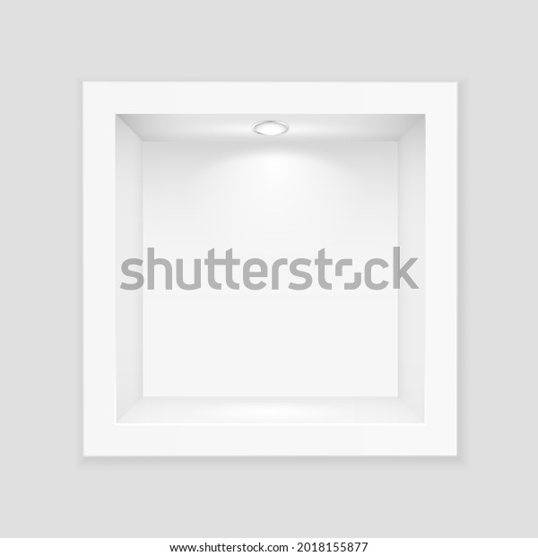 White Box Glass Lighting Template Indoor Stock Vector (Royalty Free ...
