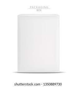 White Box Packaging Realistic Isolated White Stock Vector (Royalty Free ...