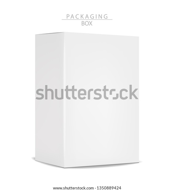 White Box Packaging Realistic Isolated White Stock Vector (Royalty Free ...