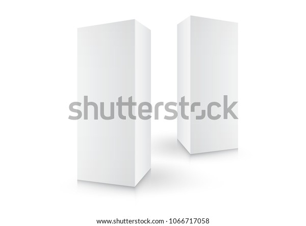 White Boxes Package 3d Box Product Stock Vector (Royalty Free) 1066717058