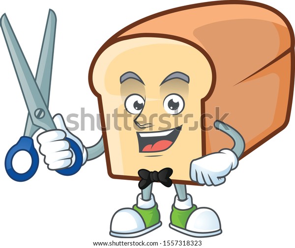 White Bread Cartoon Barber Mascot Stock Vector (Royalty Free ...