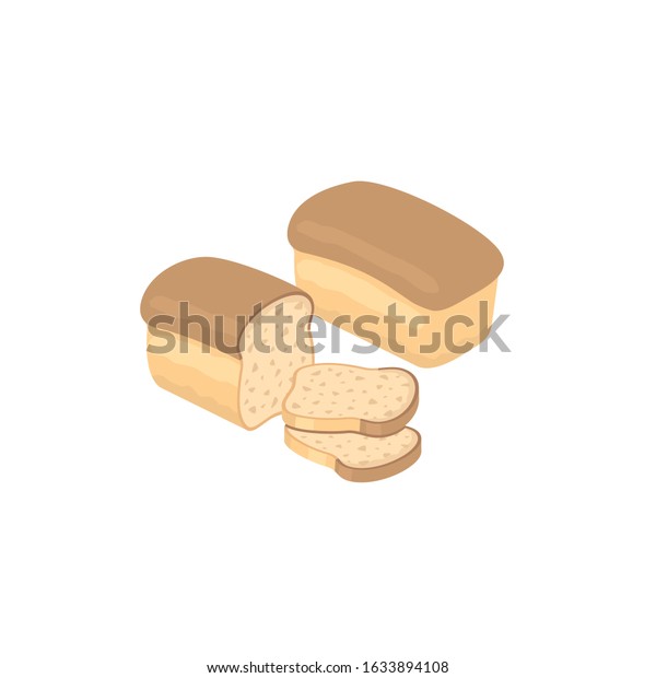 White Bread Loaf Vector 3d Isometric Stock Vector (Royalty Free ...