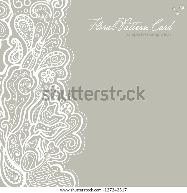 White Brocade Card Template Stock Vector (Royalty Free) 127242317