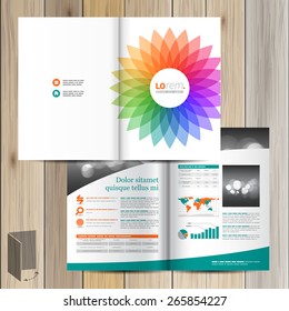 White Brochure Template Design Color Round Stock Vector (Royalty Free ...