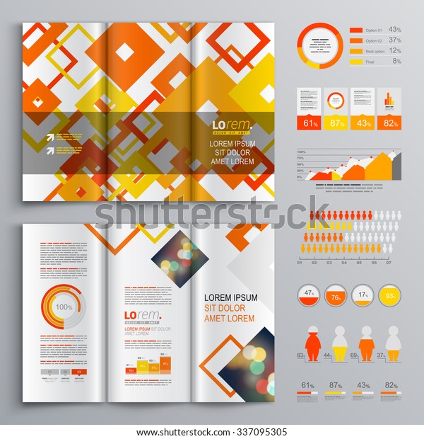 White Brochure Template Design Color Square Stock Vector (Royalty Free ...