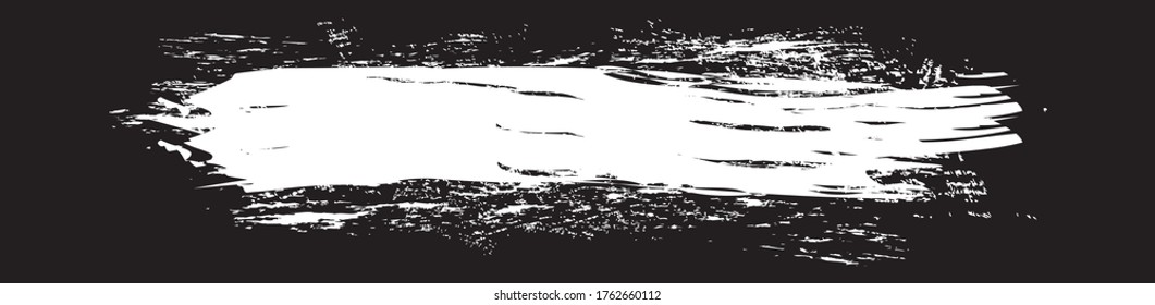 White Brush Stroke Isolated On Black Stock Vector (Royalty Free ...