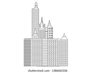 White Building White Background Stock Vector (Royalty Free) 1386065336