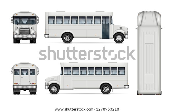 White Bus Vector Mockup Vehicle Branding Stock Vector (Royalty Free ...