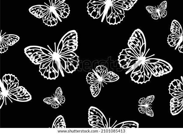 White Butterfly Design Hand Drawn Design Stock Vector (Royalty Free ...