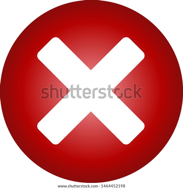 White Cancel Sign On Red Background Stock Vector (Royalty Free) 1464452198