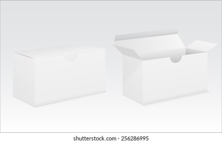 White Cardboard Box Vector Drawing Stock Vector (Royalty Free) 256286995