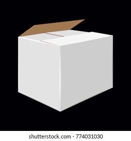 White Cardboard Close Box Side View Stock Vector (Royalty Free) 774031030