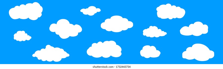 White Cartoon Clouds Set Isolated On Stock Vector (Royalty Free ...