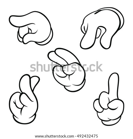 White Cartoon Hand Stock Vector (Royalty Free) 492432475 - Shutterstock