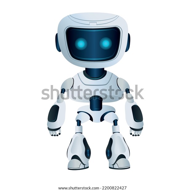 White Cartoon Robot Standing Stock Vector (Royalty Free) 2200822427 ...