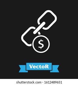 White Chain Link Coin Icon Isolated Stock Vector (Royalty Free ...