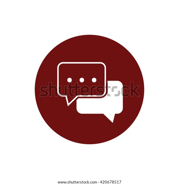 White Chat Icon Vector Red Circle Stock Vector (Royalty Free) 420678517 ...