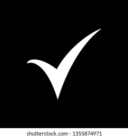 White Check Mark Icon On Black Stock Vector (Royalty Free) 1355874971 ...
