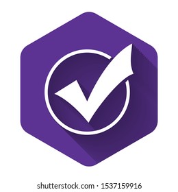 White Check Mark Round Icon Isolated Stock Vector (Royalty Free ...