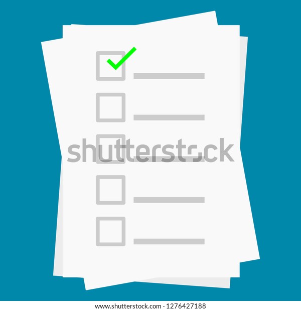 White Checklist Questionnaire Paper Square Box 스톡 벡터(로열티 프리) 1276427188 ...