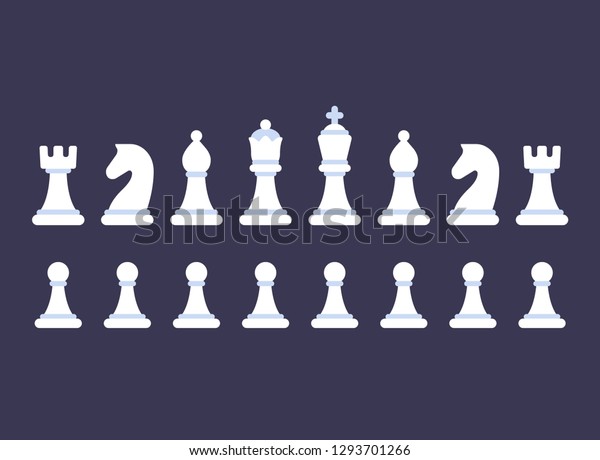 White Chess Pieces Icon Set On Stock Vector (Royalty Free) 1293701266 ...