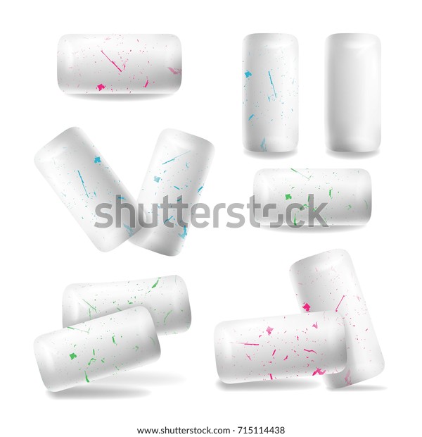 White Chewing Gums Vector Realistic Chewing: เวกเตอร์สต็อก (ปลอดค่า ...