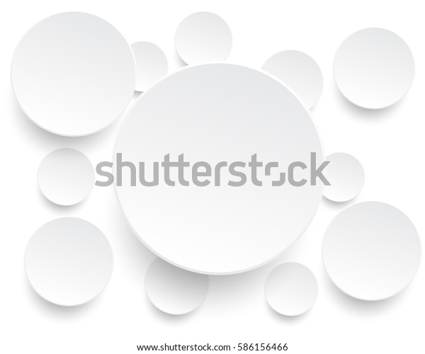 White Circle Paper Cut Style Drop Stock Vector (Royalty Free) 586156466