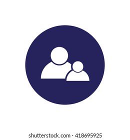 White Contact People Icon Vector Red Stock Vector (Royalty Free) 420678601