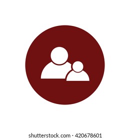 White Contact People Icon Vector Red Stock Vector (Royalty Free) 420678601
