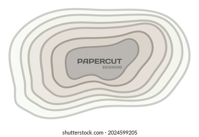 White Contour Background Papercut Style Stock Vector (Royalty Free ...