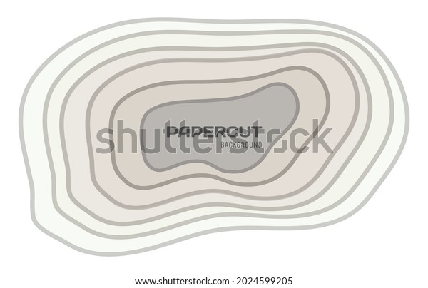 White Contour Background Papercut Style Stock Vector (Royalty Free ...