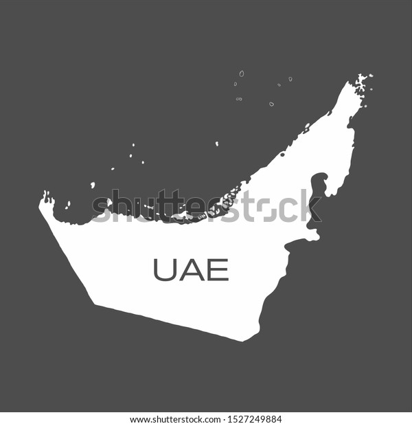 White Contour Map United Arab Emirates Stock Vector (Royalty Free ...