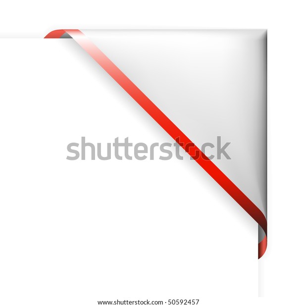 White Corner Ribbon Red Thin Border Stock Vector (Royalty Free ...