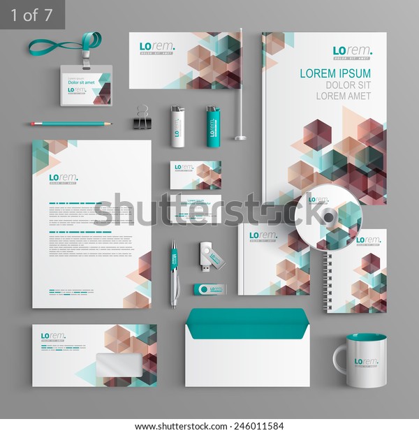 White Corporate Identity Template Design Color Stock Vector (Royalty ...