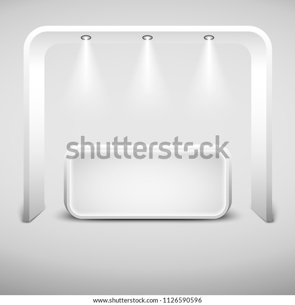 White Creative Exhibition Stand Design Empty 库存矢量图（免版税）1126590596 ...