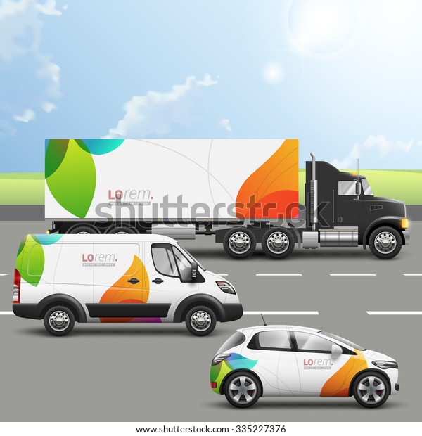 White Creative Transport Advertising Design Color Stock Vector (Royalty ...