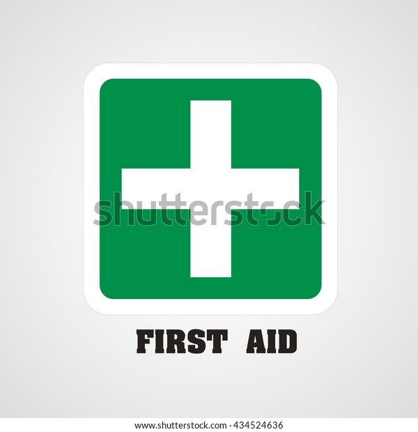 White Cross On Green Vector Icon Stock Vector (Royalty Free) 434524636 ...
