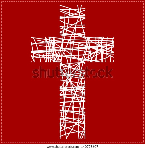 White Cross On Red Background Stock Vector (Royalty Free) 140778607 ...