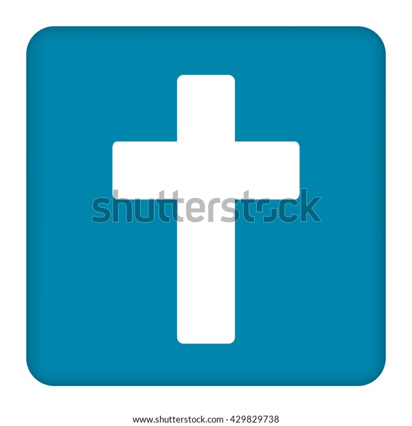 White Cross Symbol Vector Icon Blue Stock Vector (Royalty Free ...