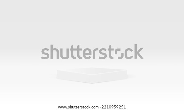 White Cube Podium Displayed Sideways Minimalist Stock Vector (Royalty ...