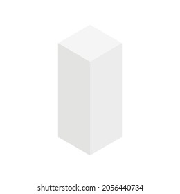 White Cuboid Isometric Shape Geometric 3d Stock Vector (Royalty Free ...